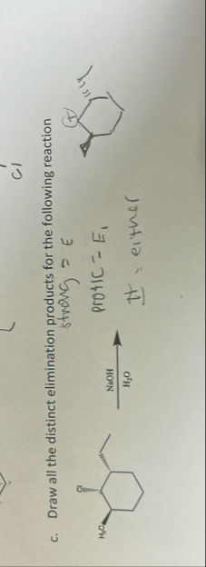 Solved c. ﻿Draw all the distinct elimination products for | Chegg.com