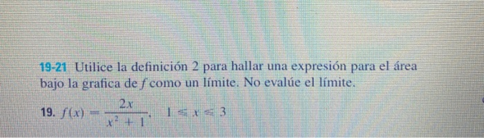 Solved Use Definition 2 to find an expression for the area | Chegg.com