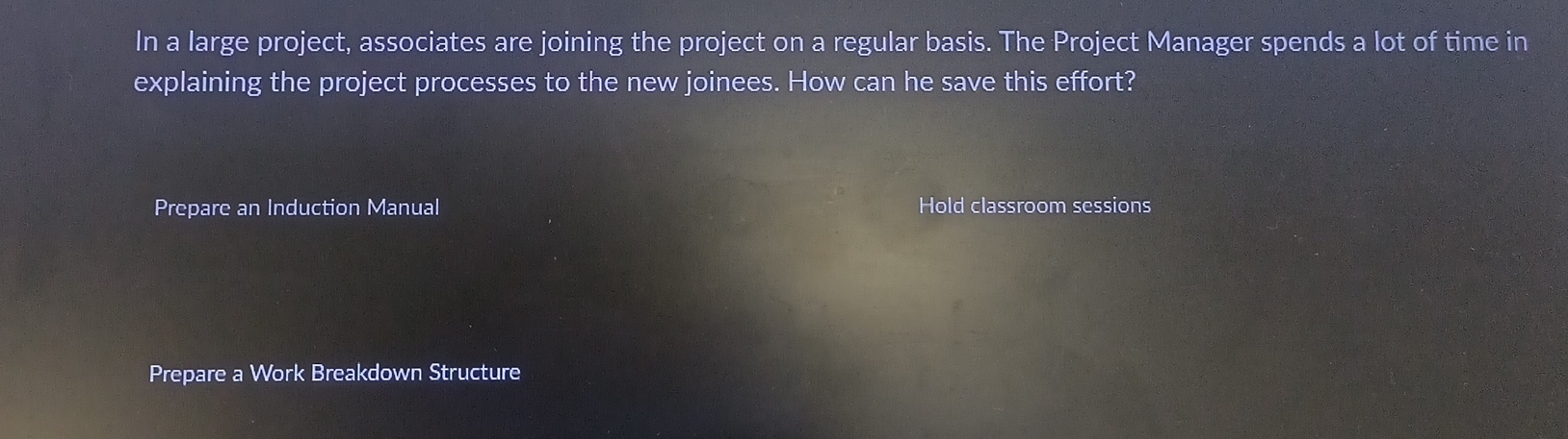 Solved In a large project, associates are joining the | Chegg.com