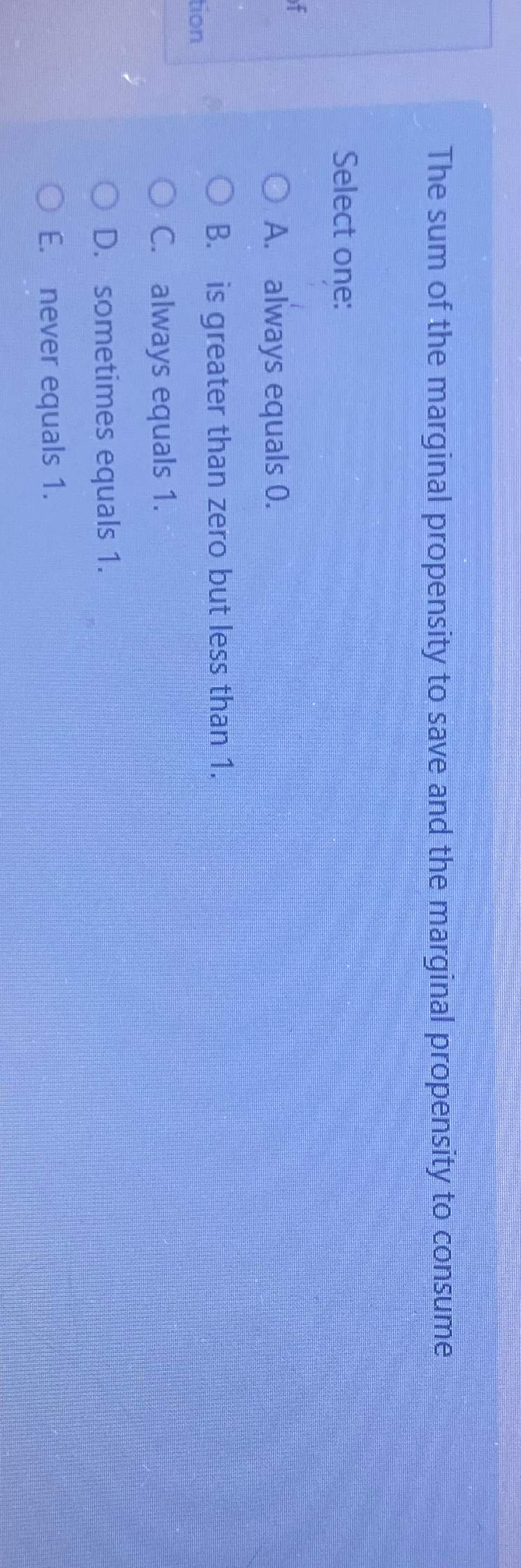 Solved The sum of the marginal propensity to save and the | Chegg.com