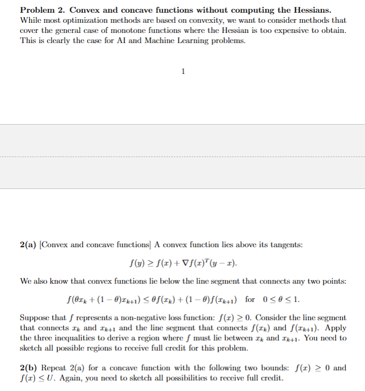 Solved Problem 2. ﻿Convex and concave functions without | Chegg.com