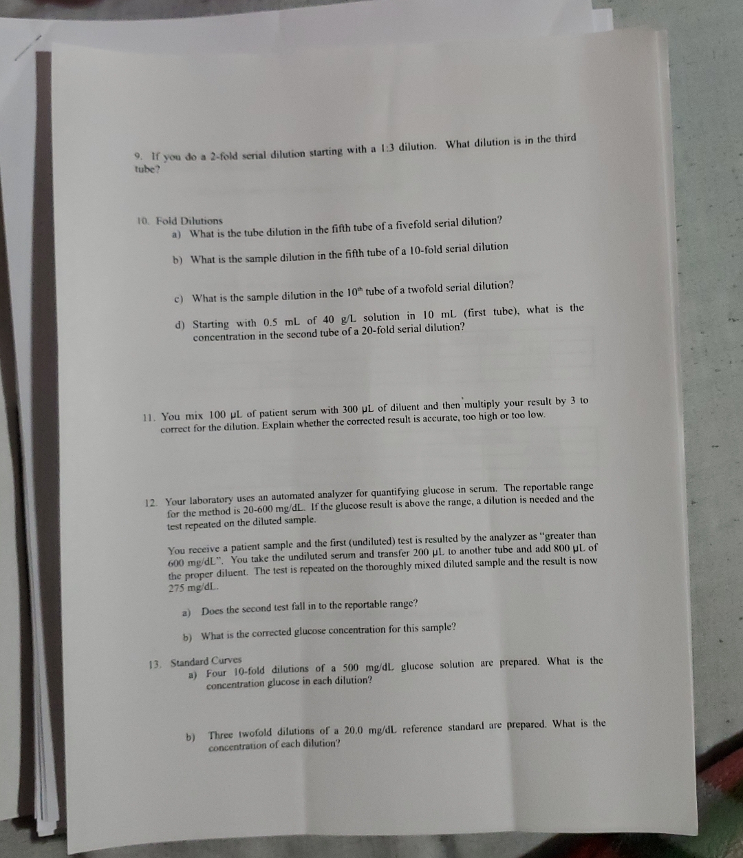 Solved If you do a 2 -fold serial dilution starting with a | Chegg.com