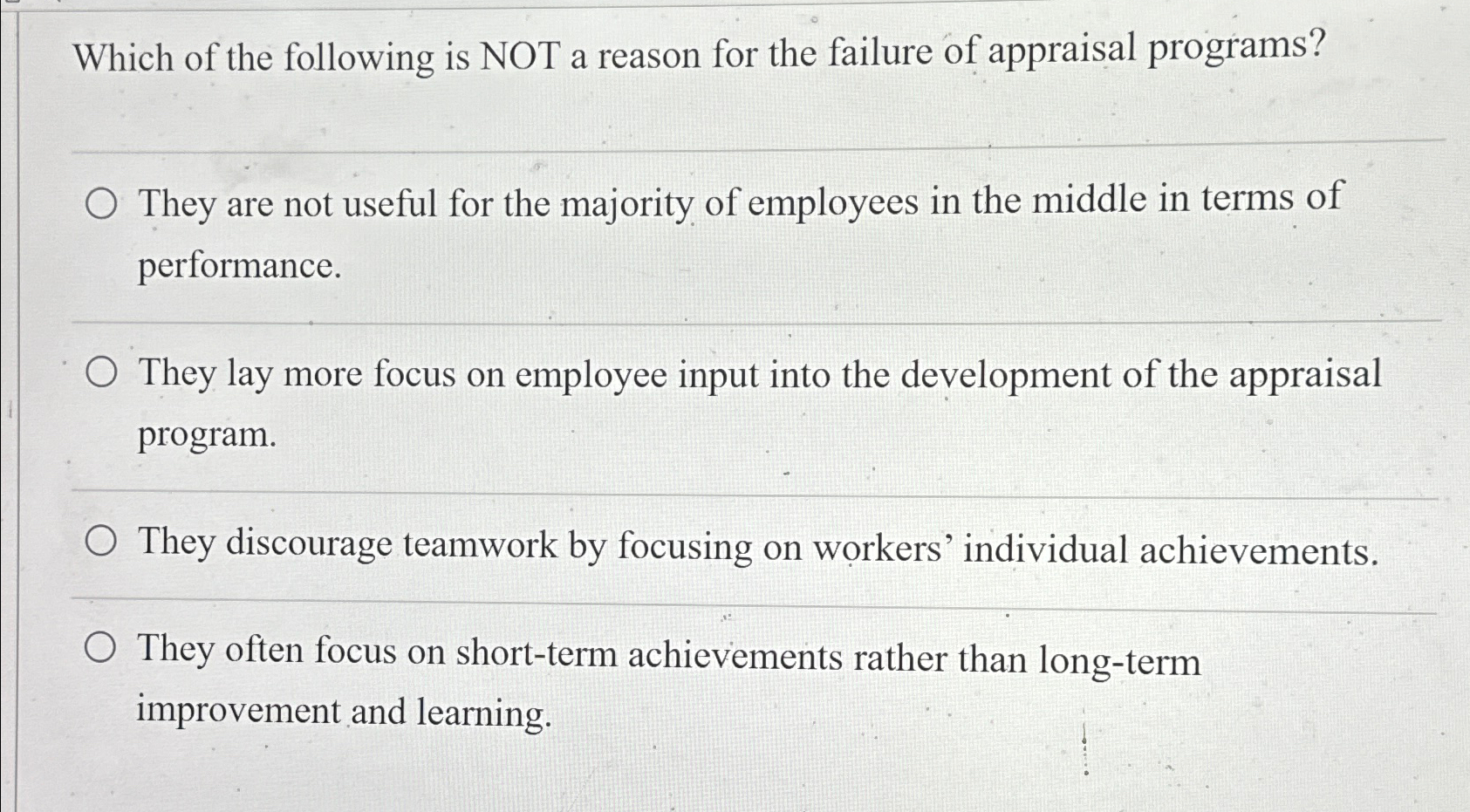 Solved Which of the following is NOT a reason for the | Chegg.com