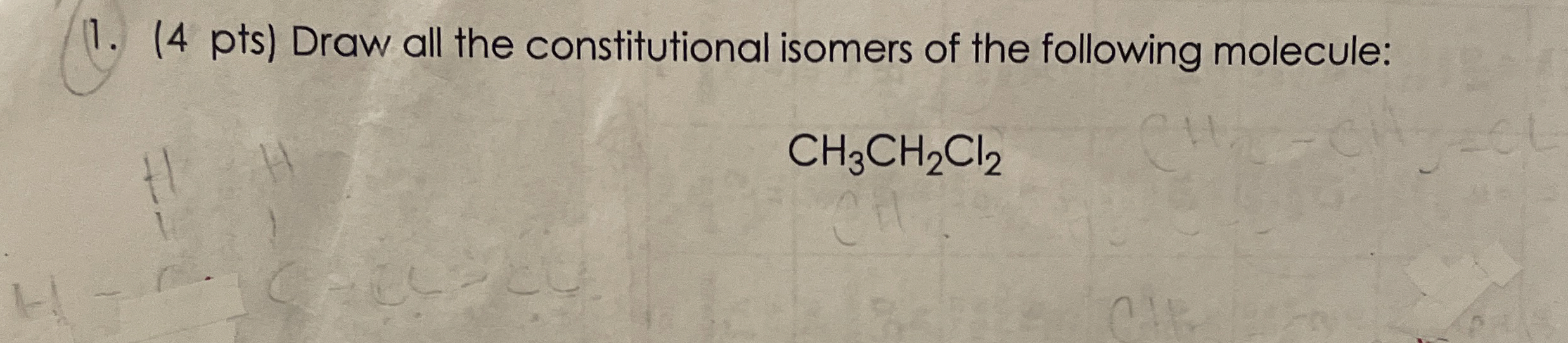 Solved (4 ﻿pts) ﻿Draw all the constitutional isomers of the | Chegg.com