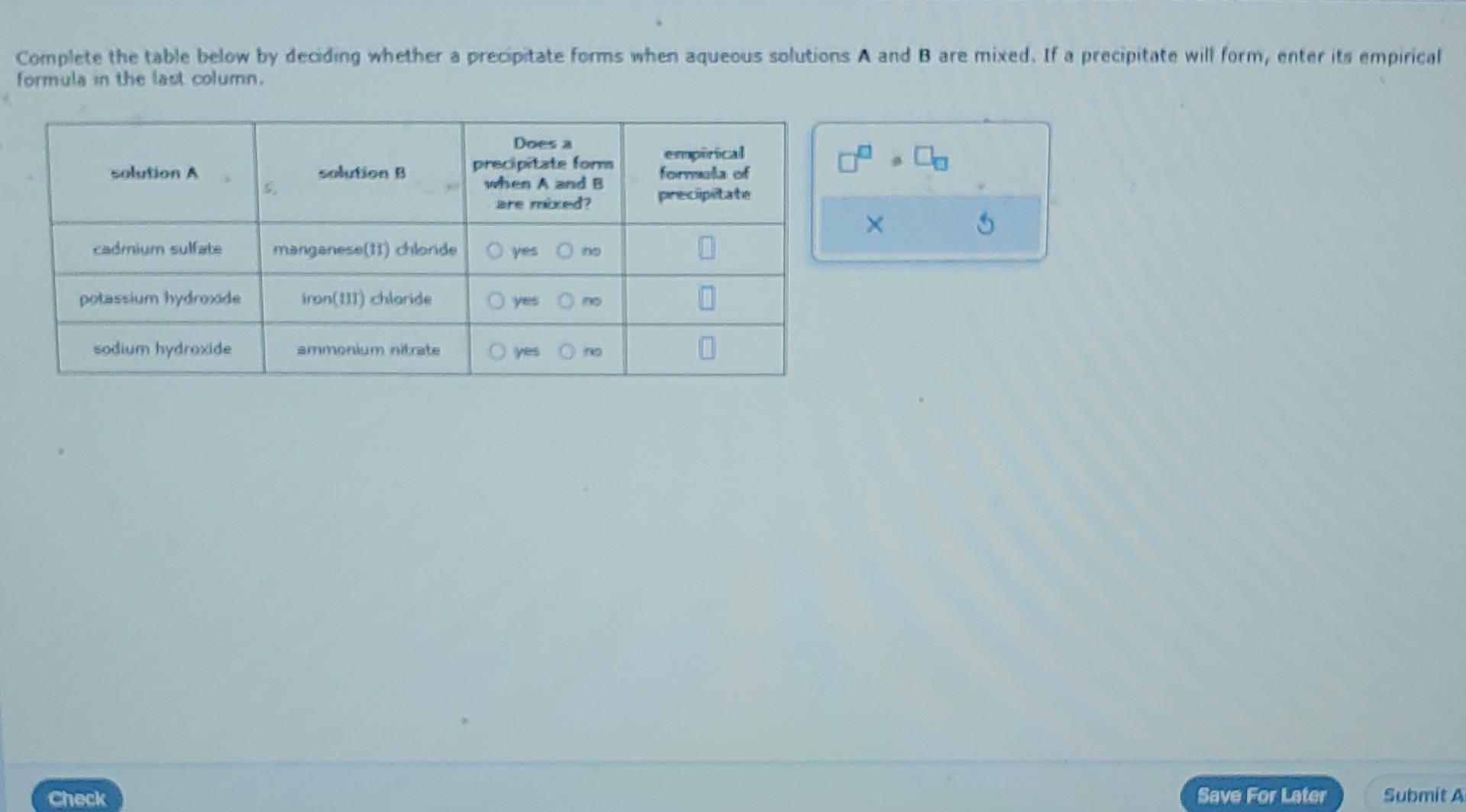 Solved Complete the table below by deciding whether a | Chegg.com