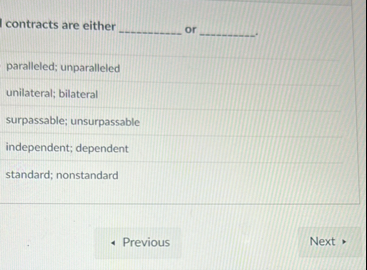 Solved contracts are either ﻿or paralleled; | Chegg.com