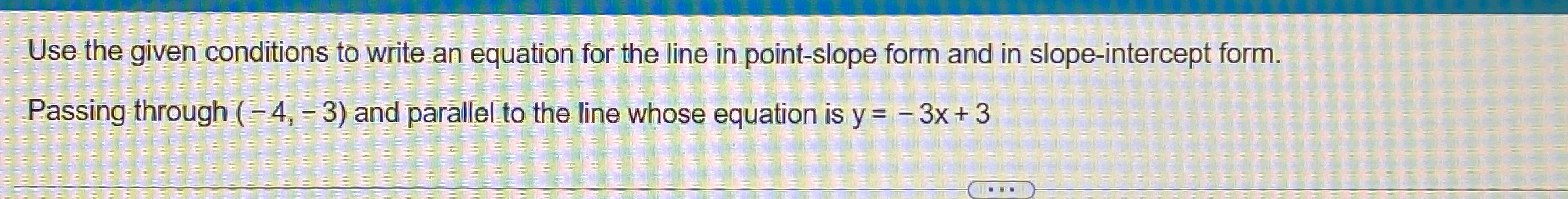 Solved Use the given conditions to write an equation for the | Chegg.com