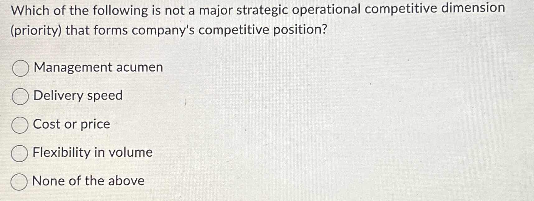 Solved Which of the following is not a major strategic | Chegg.com
