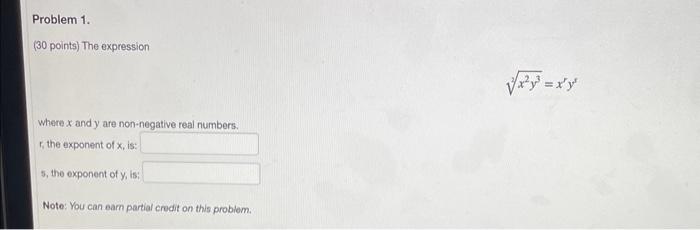 Solved where x and y are non-negative real numbers. r, the | Chegg.com