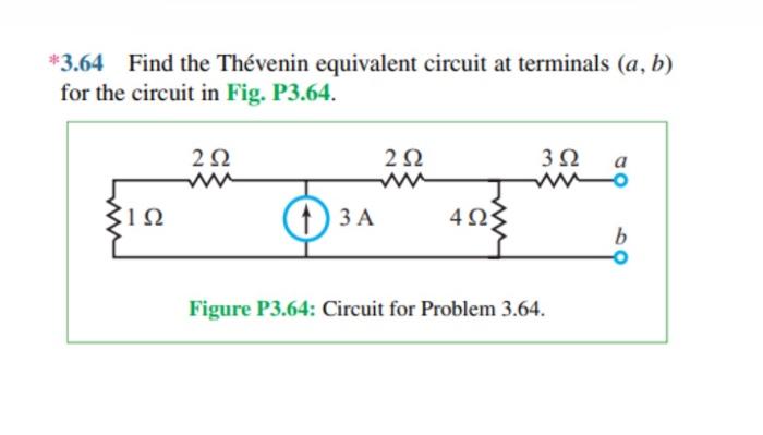 Solved *3.64 Find the Thévenin equivalent circuit at | Chegg.com
