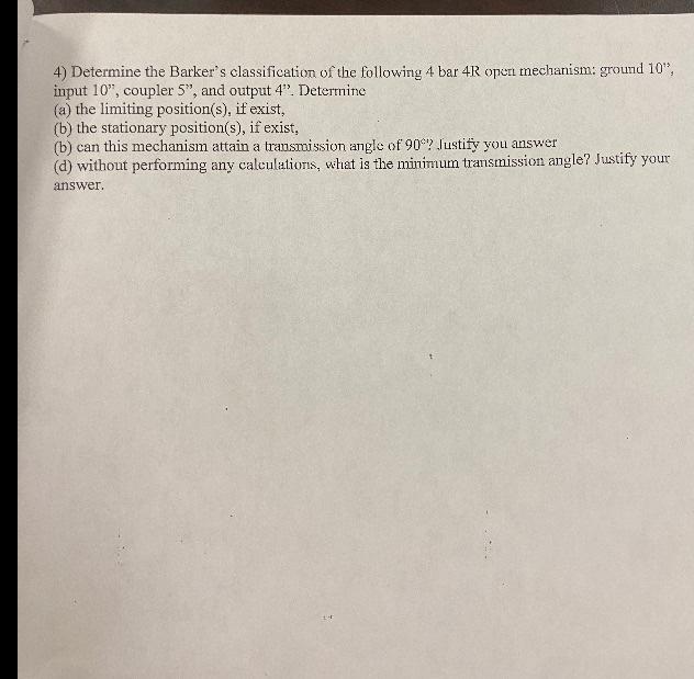 Solved 4) Determine the Barker's classification of the | Chegg.com