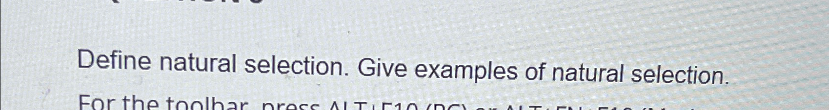 Solved Define natural selection. Give examples of natural | Chegg.com