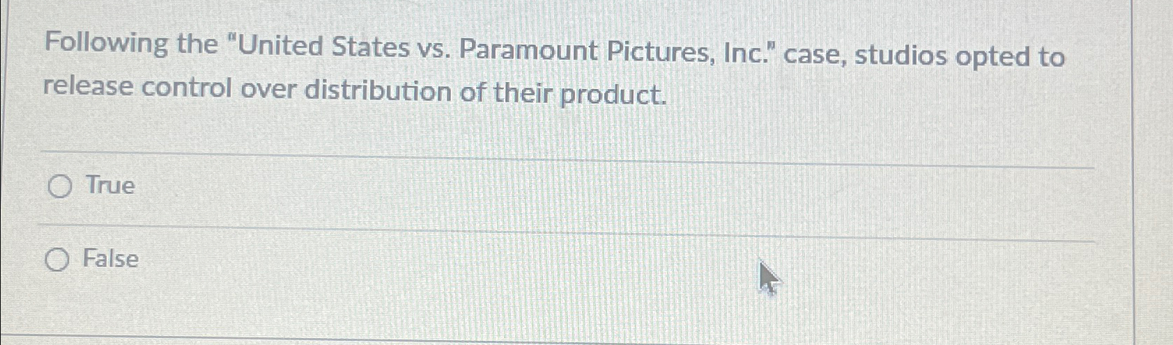 Solved Following the "United States vs. ﻿Paramount Pictures, | Chegg.com