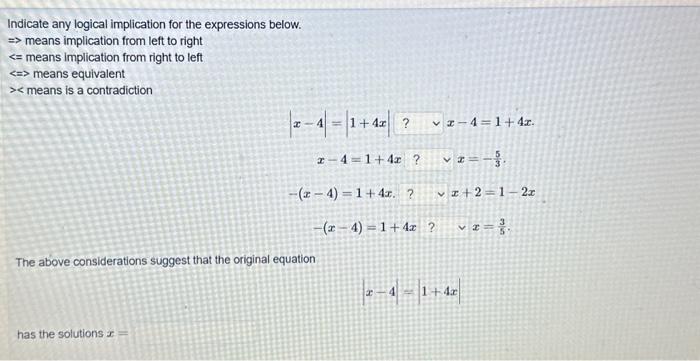 Solved Indicate Any Logical Implication For The Expressions 3115