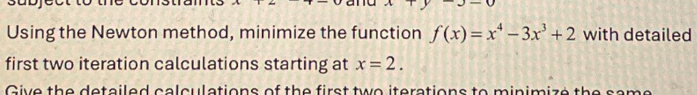 Solved Show at least TWO iterations manually before running | Chegg.com