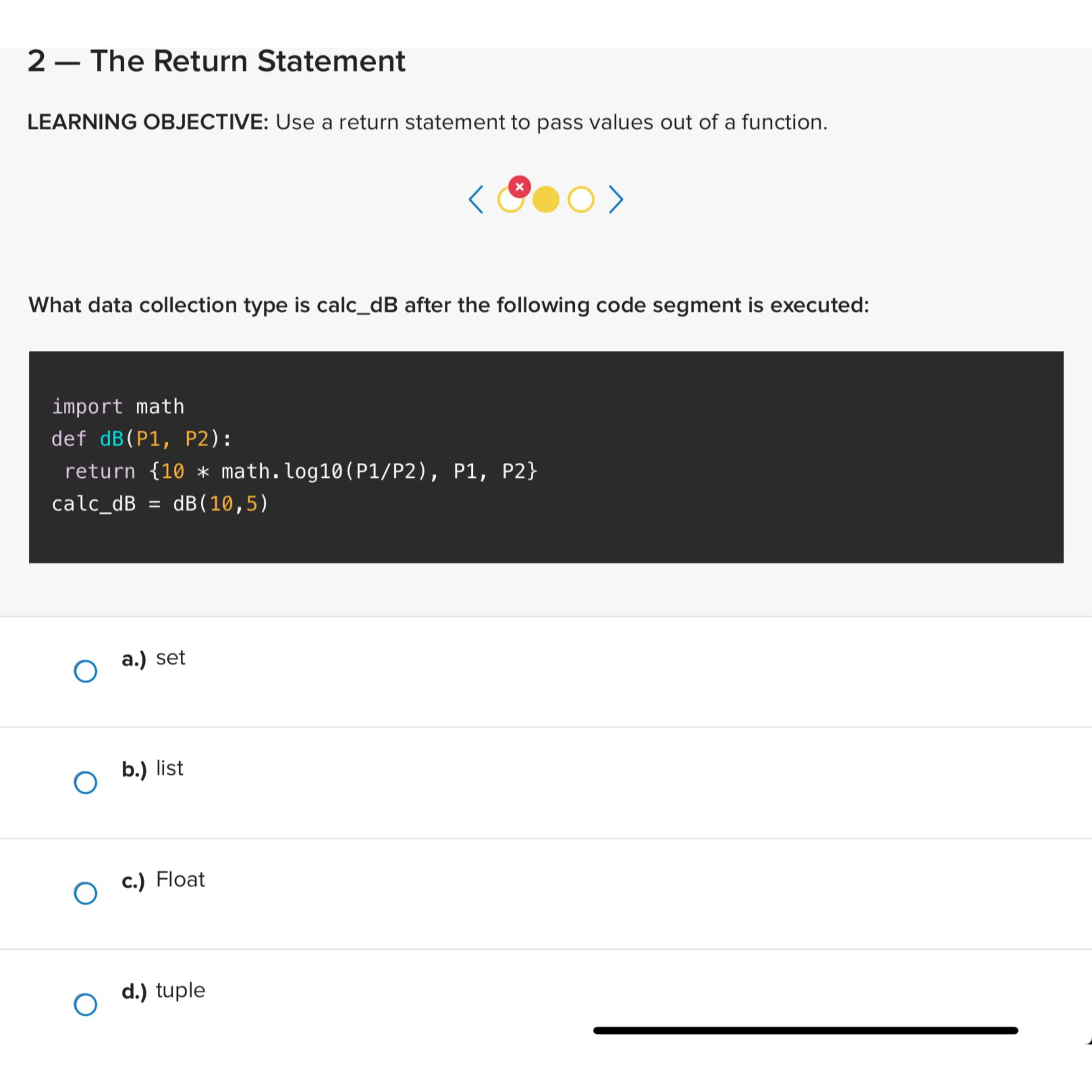 Solved 2 - ﻿The Return StatementLEARNING OBJECTIVE: Use a | Chegg.com