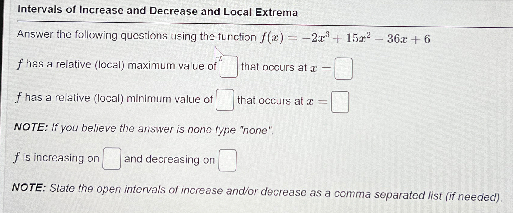 Solved Will Upvote if correct! Intervals of Increase and | Chegg.com
