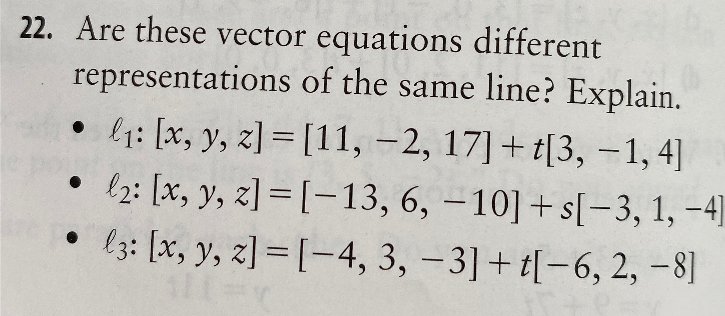 Solved Are these vector equations different representations | Chegg.com