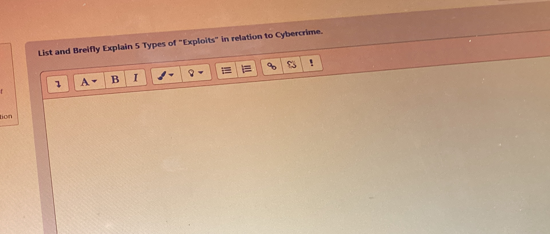 Solved List and Breifly Explain 5 ﻿Types of "Exploits" in | Chegg.com