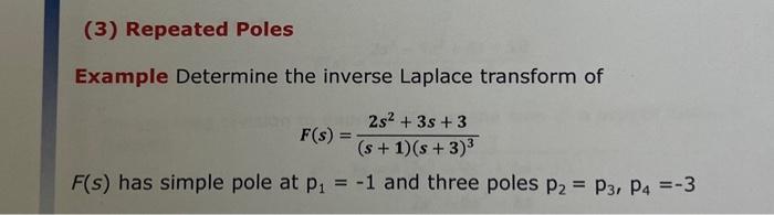 Solved Example Determine the inverse Laplace transform of | Chegg.com
