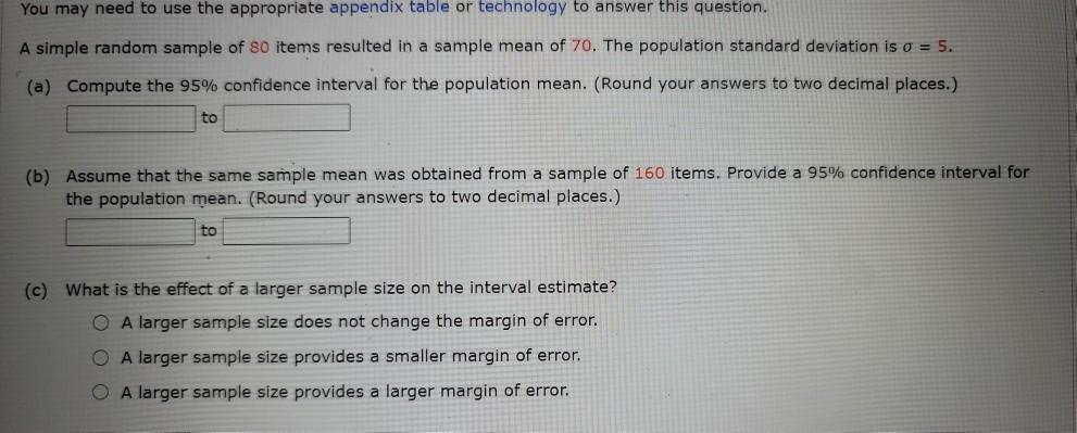 Solved A simple random sample of 50 items resulted in a | Chegg.com
