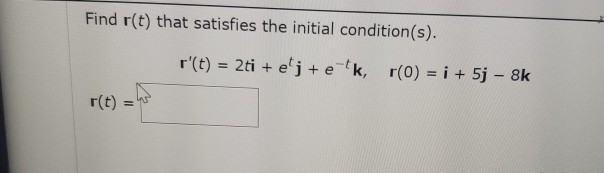Solved Find r(t) that satisfies the initial condition(s). | Chegg.com