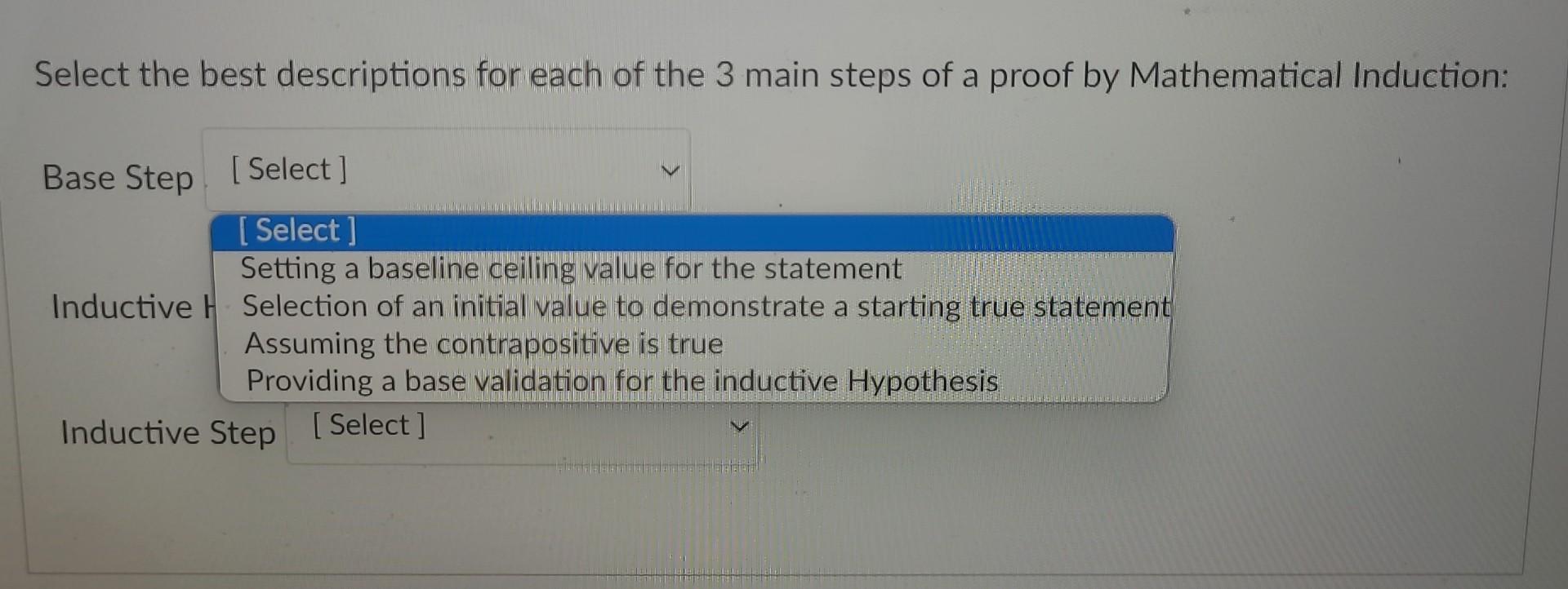 Solved Select the best descriptions for each of the 3 main | Chegg.com