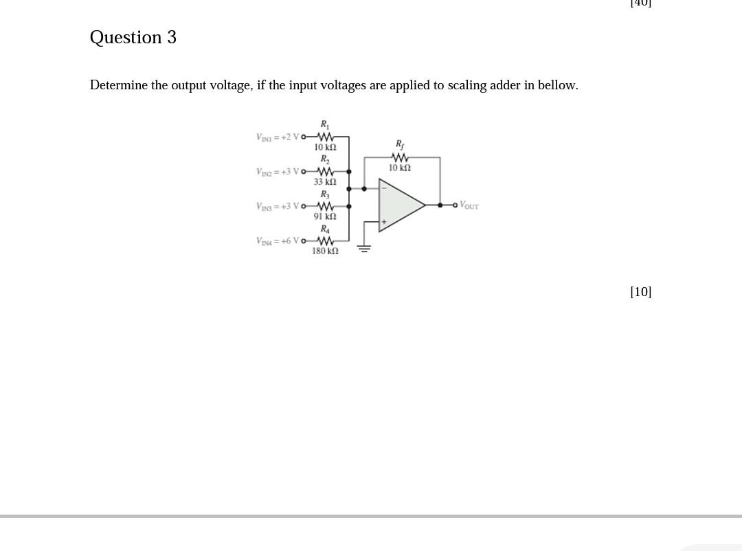 Solved Question 3 Determine The Output Voltage If The Input 1976