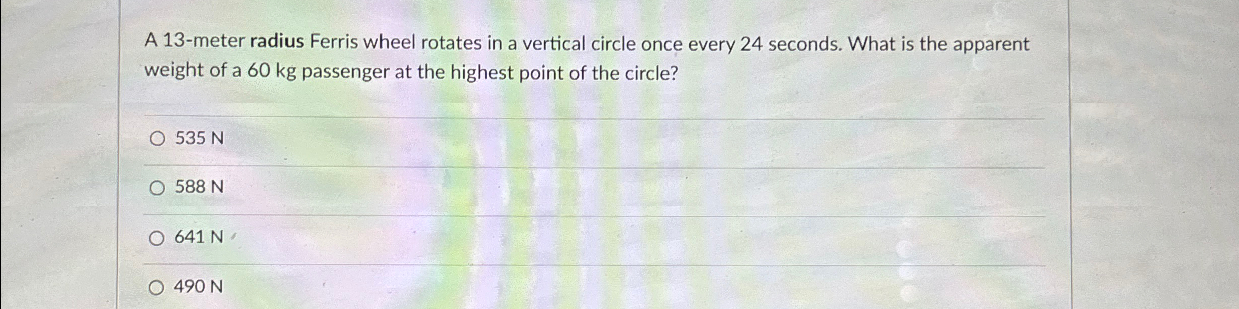 Solved A 13-meter radius Ferris wheel rotates in a vertical | Chegg.com