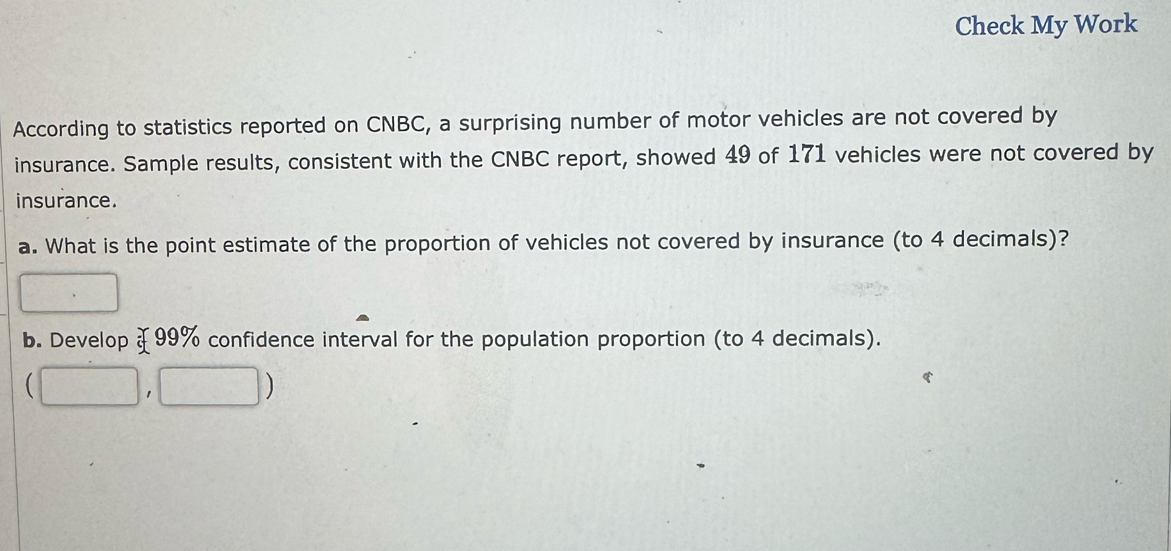 Solved Check My WorkAccording to statistics reported on | Chegg.com