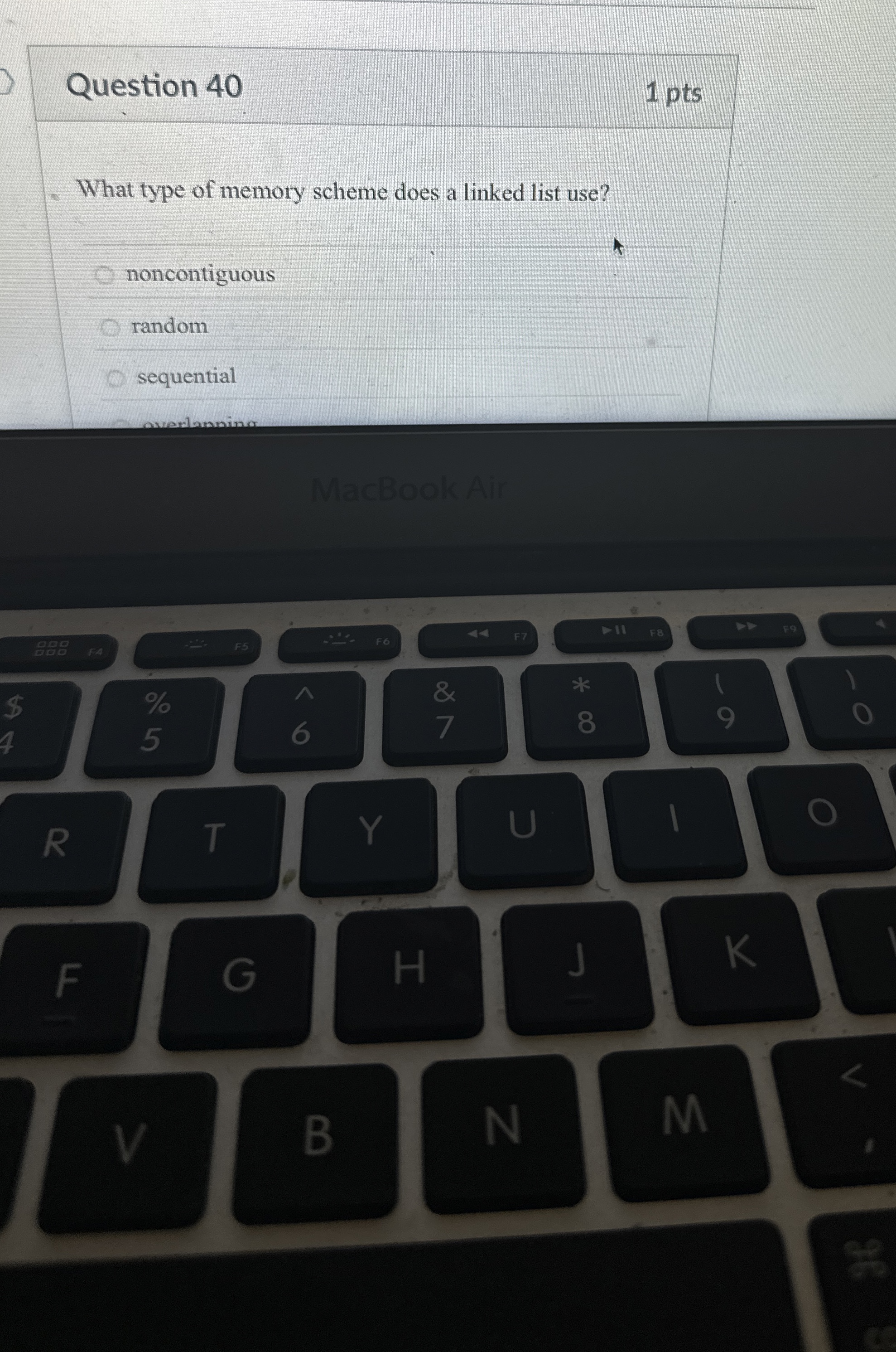 Solved Question 40What type of memory scheme does a linked | Chegg.com