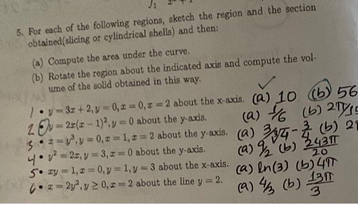 Solved 5. For each of the following regions, sketch the | Chegg.com