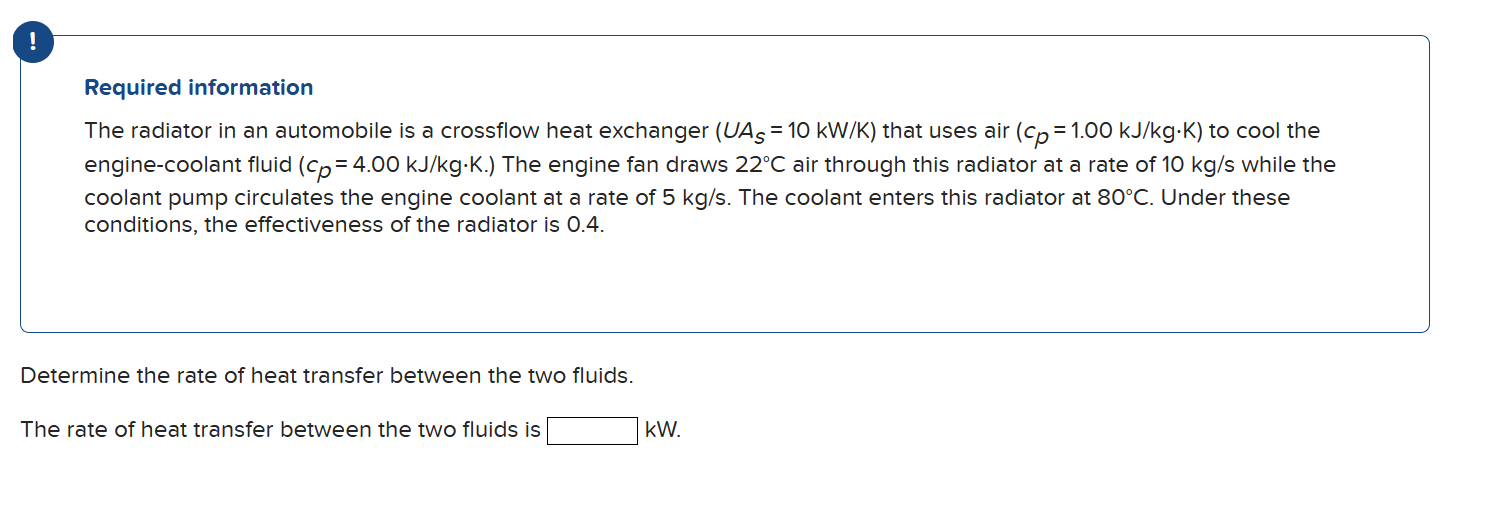 Solved Required informationA double-pipe parallel-flow heat | Chegg.com