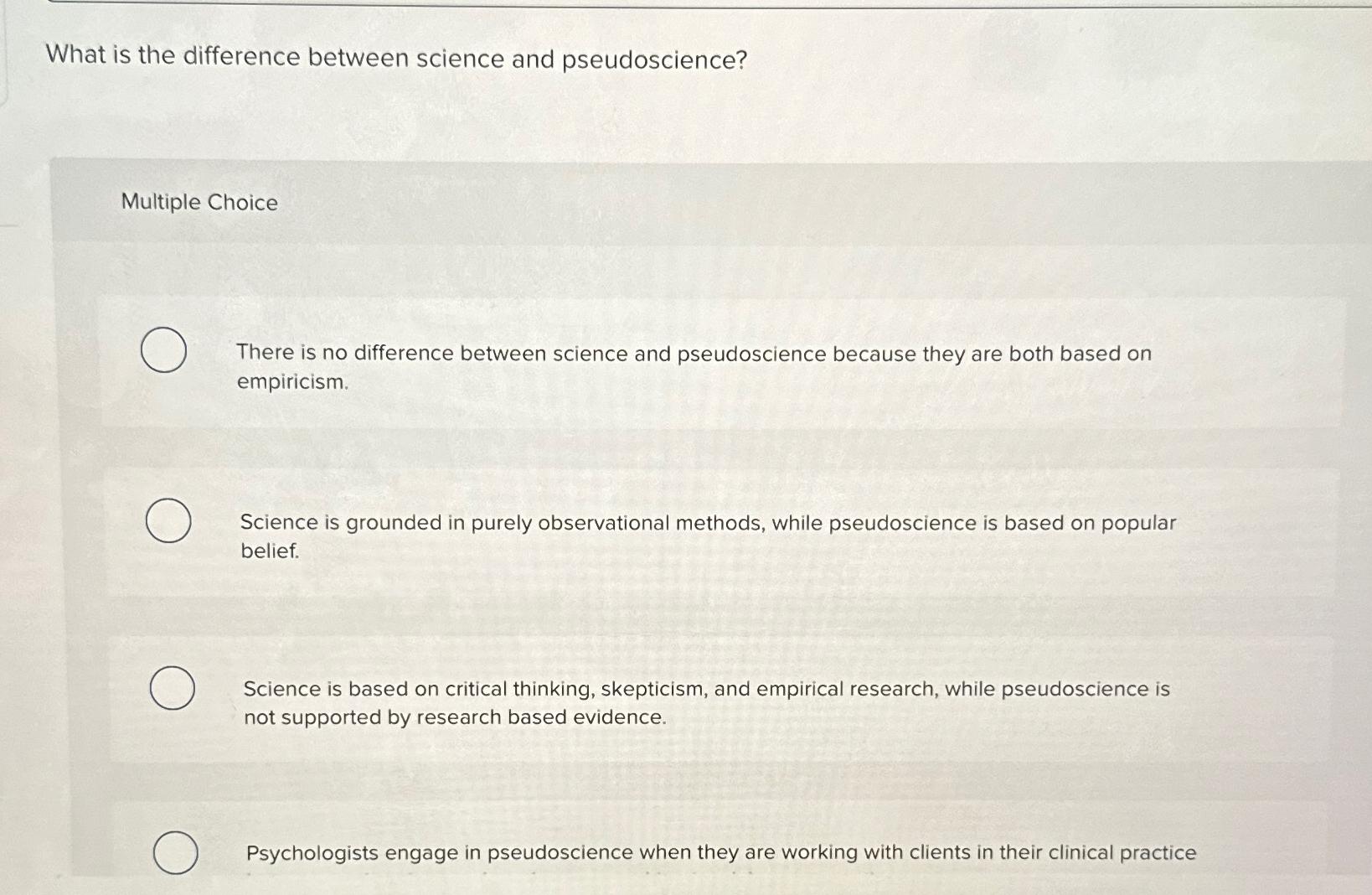 Solved What is the difference between science and | Chegg.com