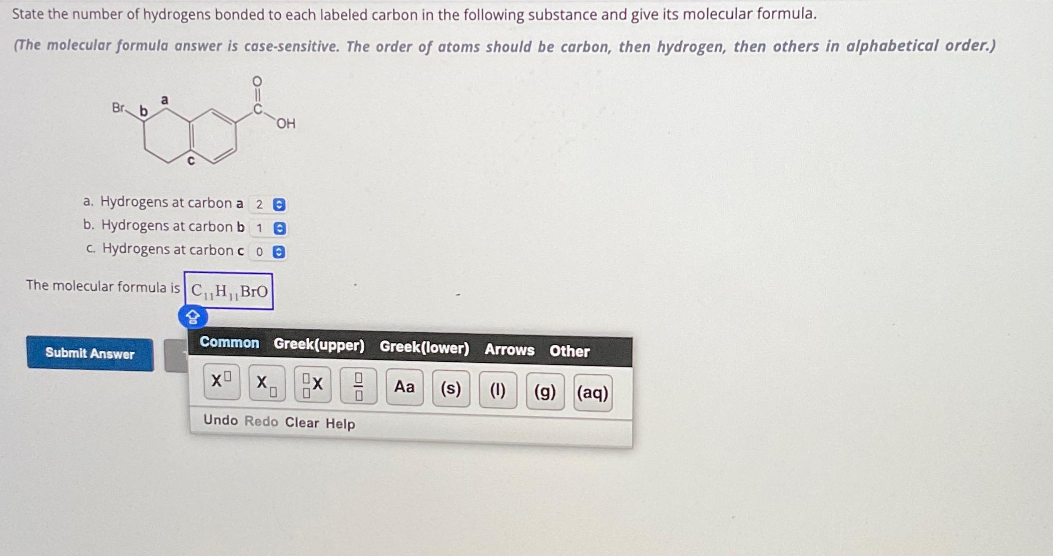 Solved State the number of hydrogens bonded to each labeled | Chegg.com