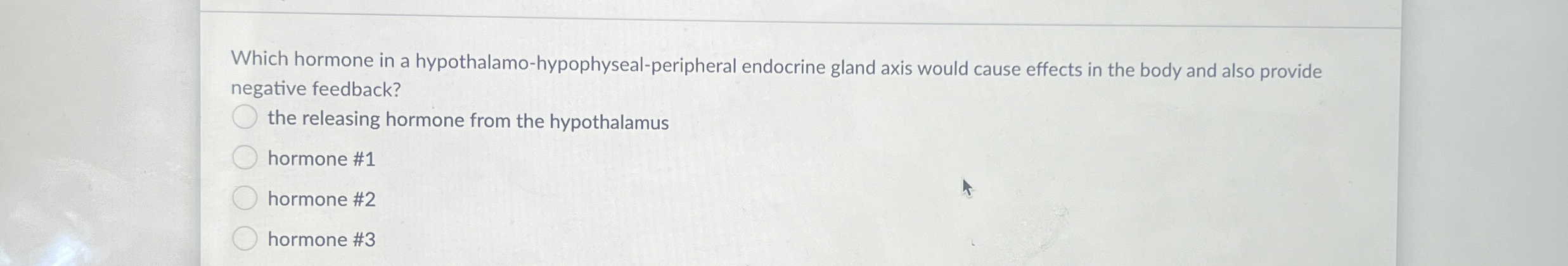 Solved Which hormone in a hypothalamo-hypophyseal-peripheral | Chegg.com
