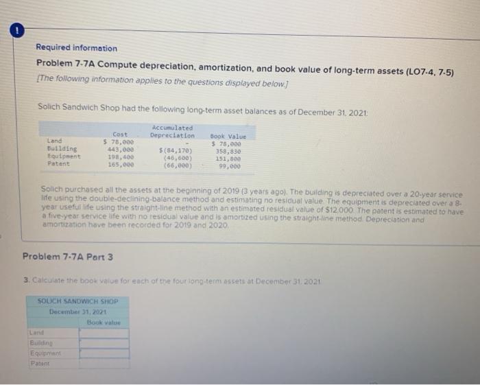 Solved O Required information Problem 7.7A Compute | Chegg.com