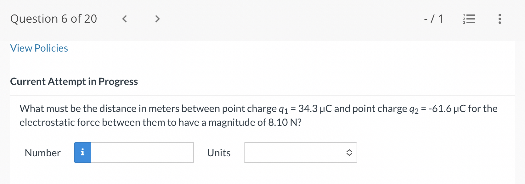 Solved Question 6 ﻿of 20View PoliciesCurrent Attempt in | Chegg.com
