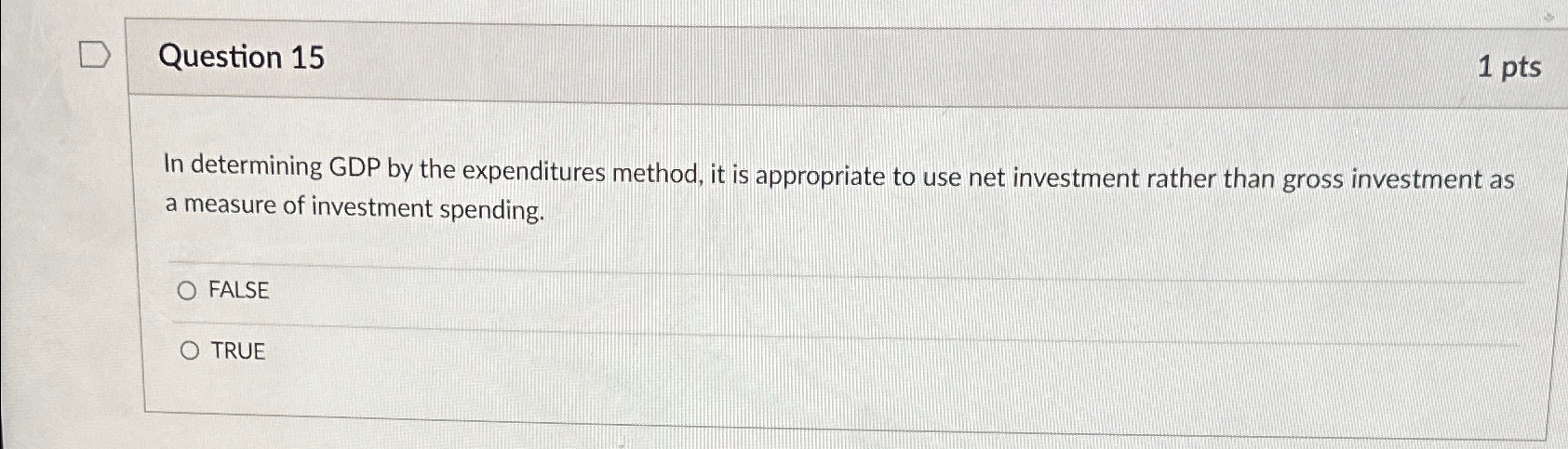 Solved Question 151 ﻿ptsIn determining GDP by the | Chegg.com