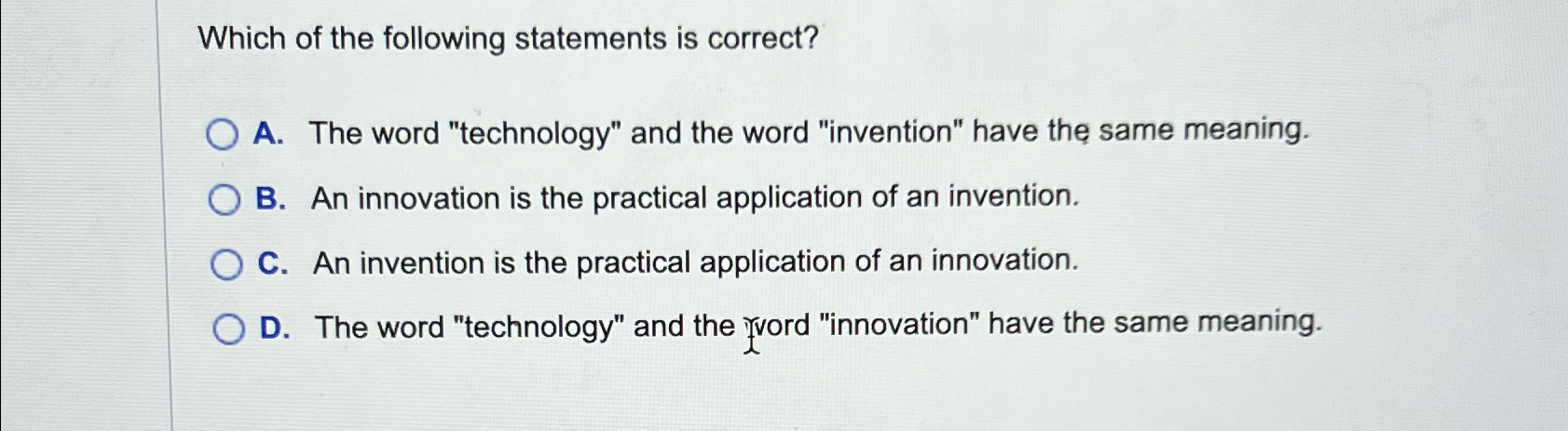 Solved Which of the following statements is correct?A. ﻿The | Chegg.com