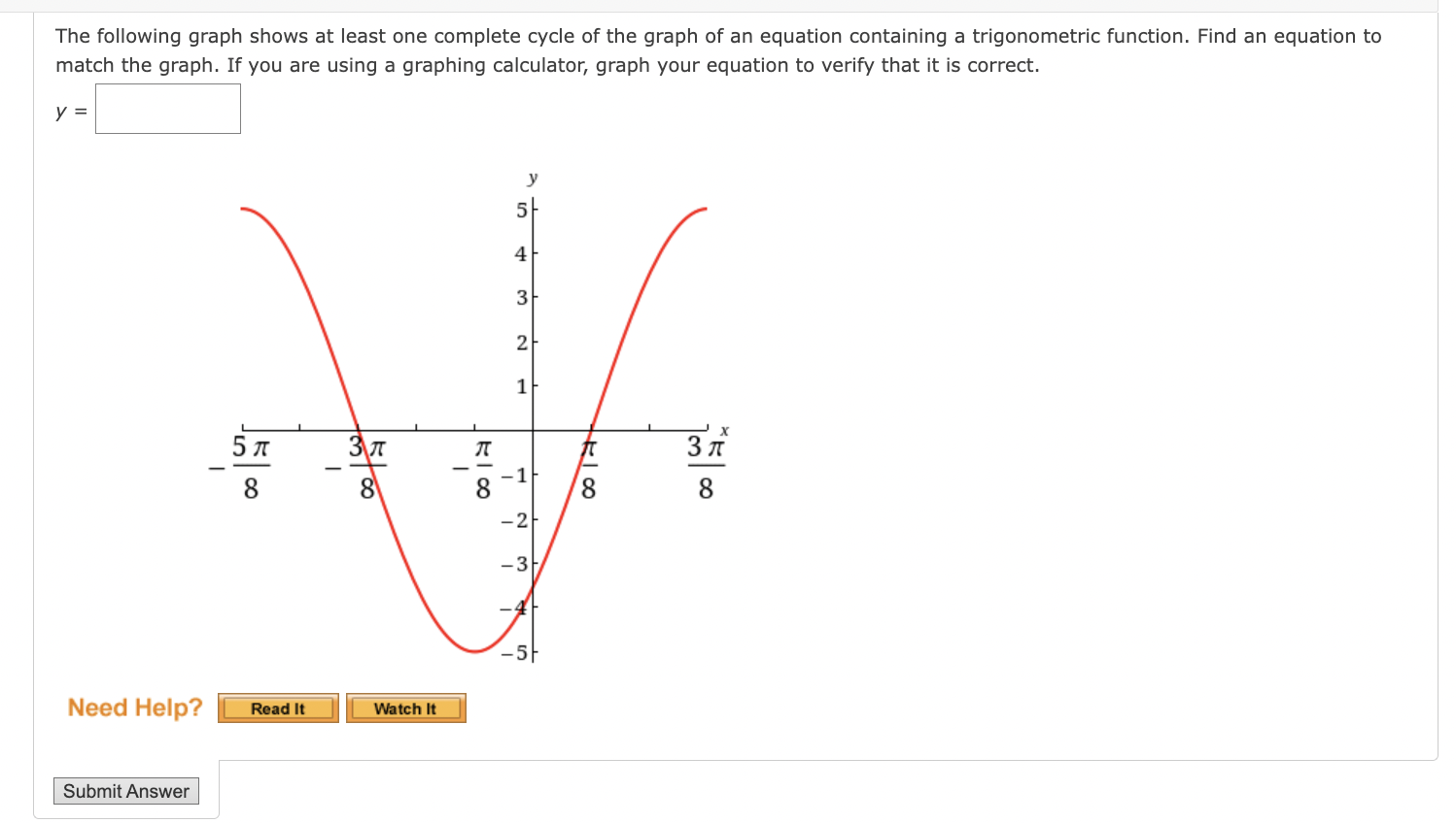 Solved The following graph shows at least one complete cycle | Chegg.com