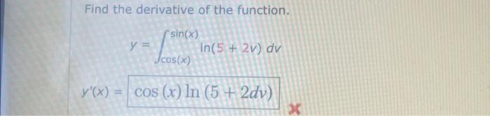 Solved Find the derivative of the function. | Chegg.com