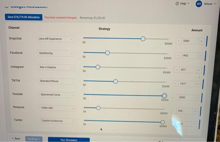 Solved Allocate Ad Spend Instructions Complete the following | Chegg.com
