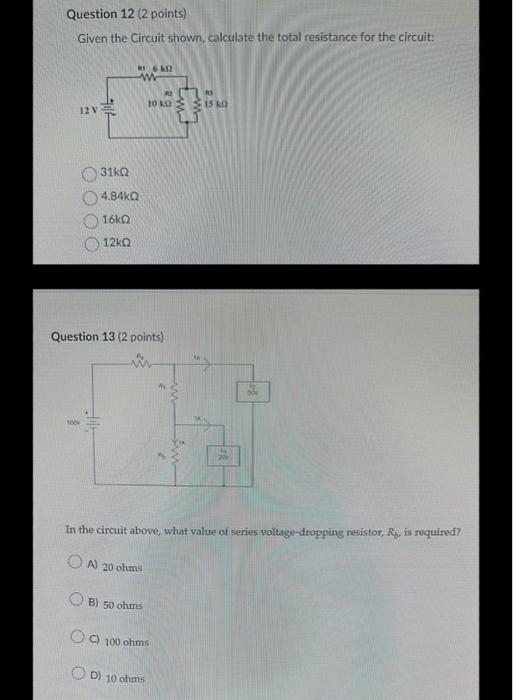 Solved Given the Circuit shown, calculate the total | Chegg.com