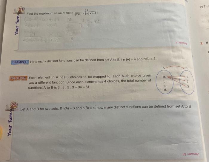 Solved EXAMPLE: How many distinct functions can be defined | Chegg.com