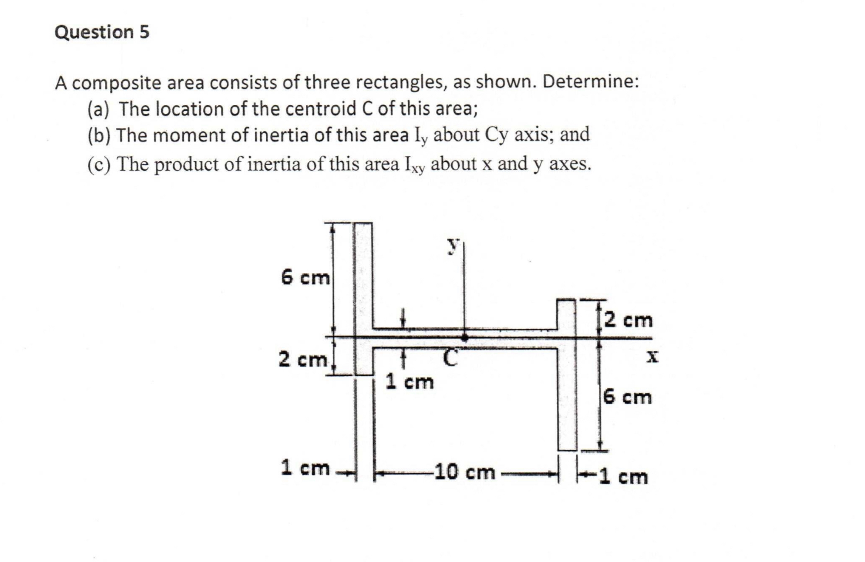 Question 5A composite area consists of three | Chegg.com