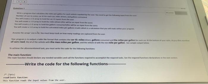 Solved write a program that calculates the miles per gallon | Chegg.com