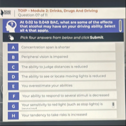 Solved TOIP＝Module 2i Drinks，Drugs And Drlving104日Question | Chegg.com