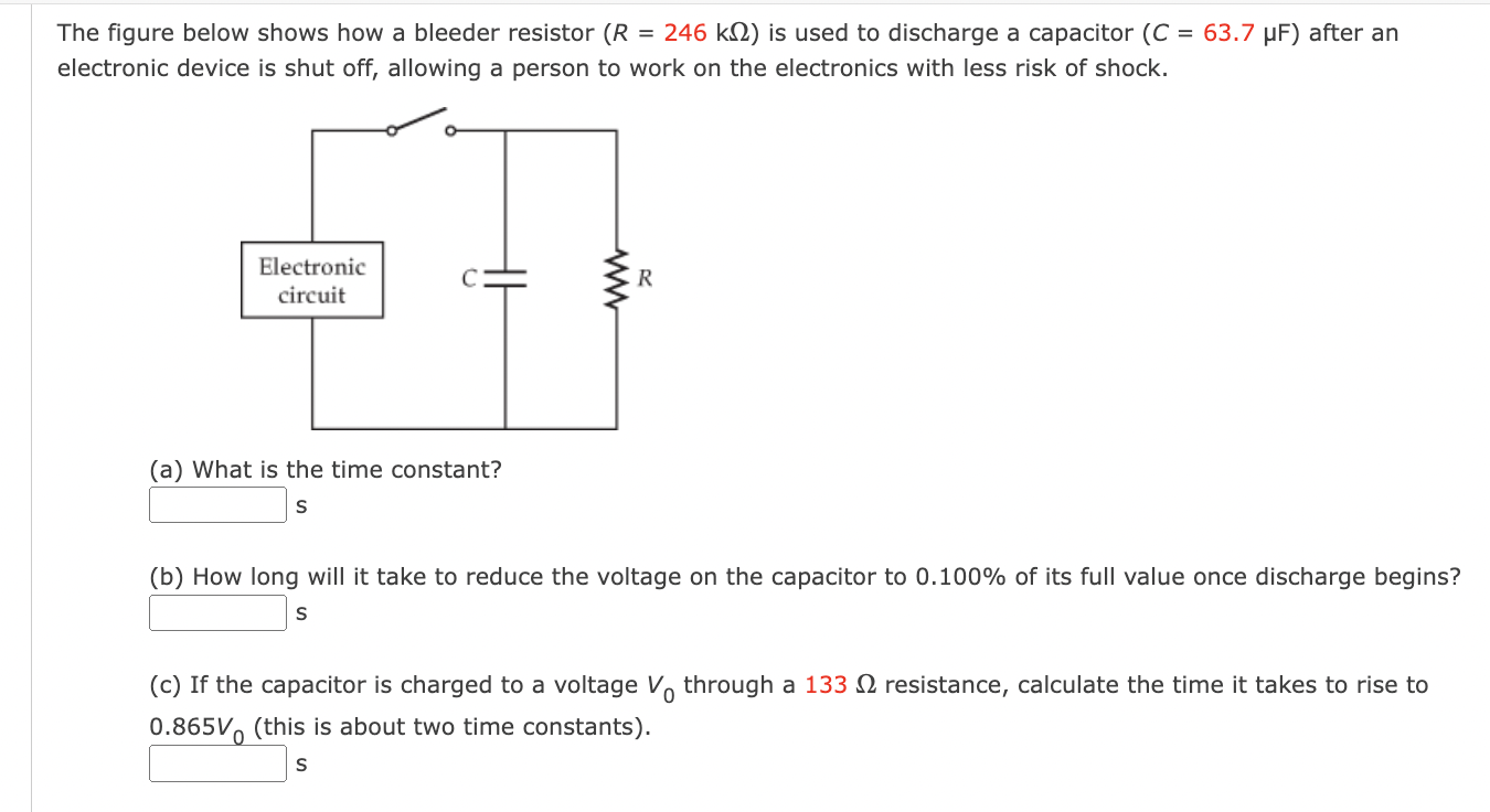 Solved The figure below shows how a bleeder resistor | Chegg.com