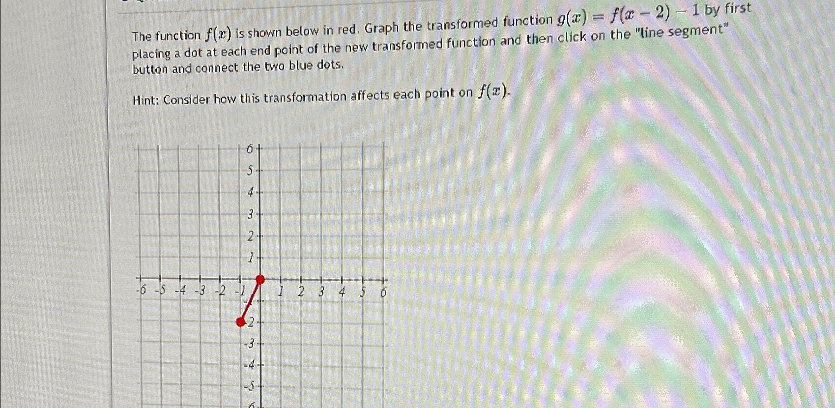 Solved The function f(x) ﻿is shown below in red. Graph the | Chegg.com